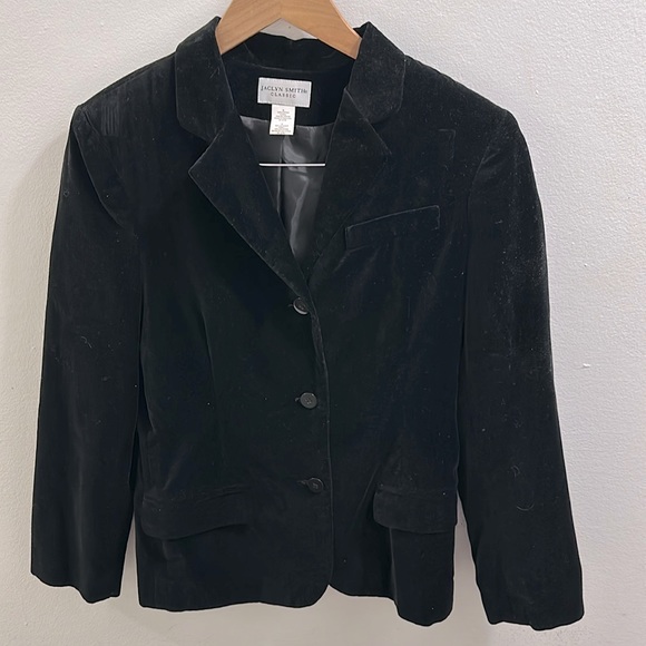 Jaclyn Smith | Jackets & Coats | Jaclyn Smith Classic Black Velvet ...